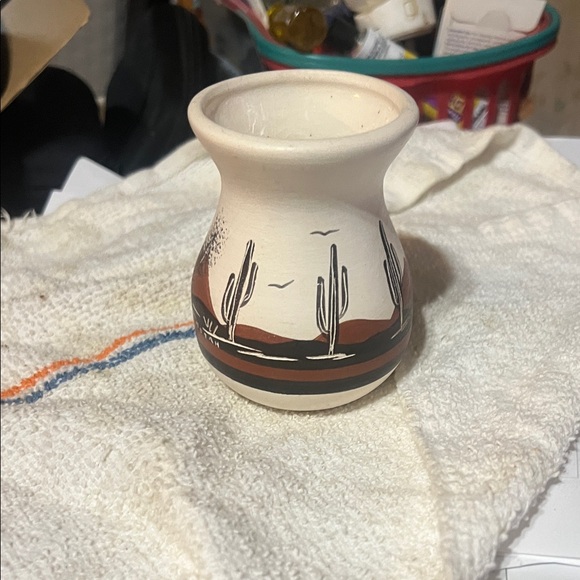 Hand Crafted | Accents | Desert Scene Ceramic Vase | Poshmark